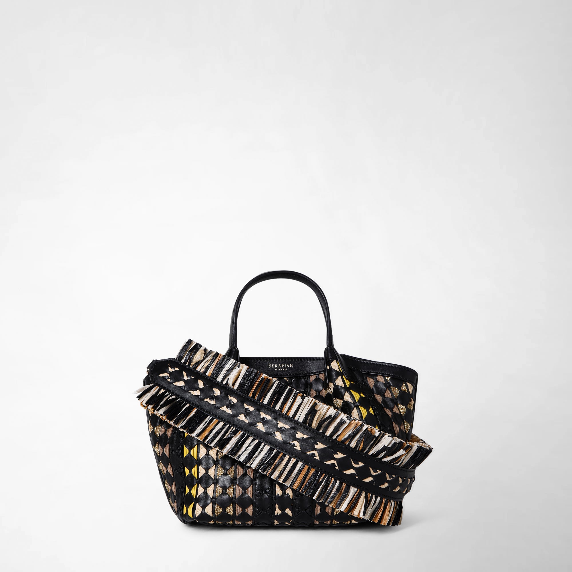 Mini designer bag in Mosaico Mestieri d'arte black