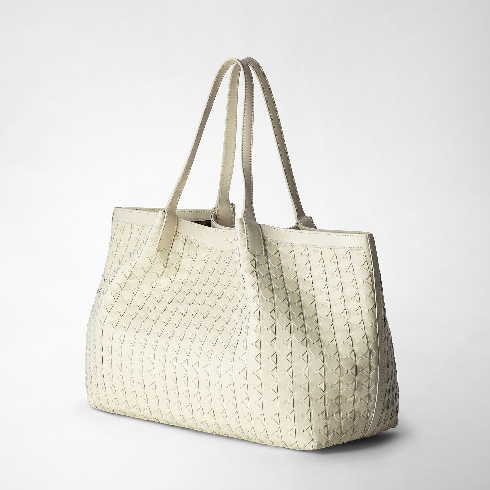 Secret tote bag in mosaico off-white