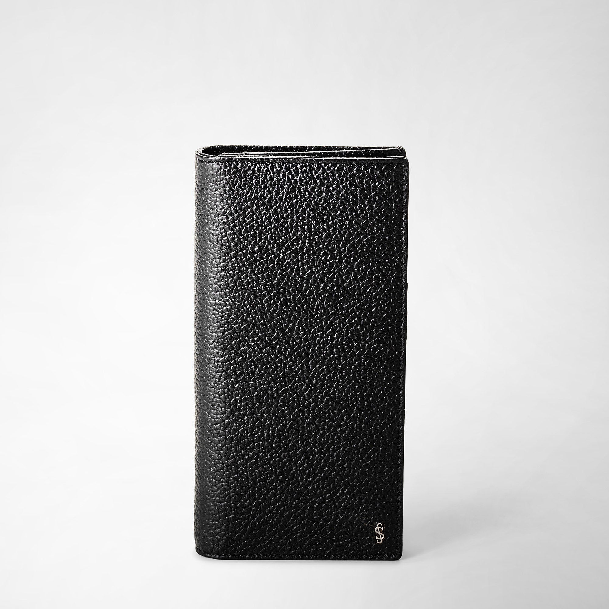 Coat wallet in cachemire leather black