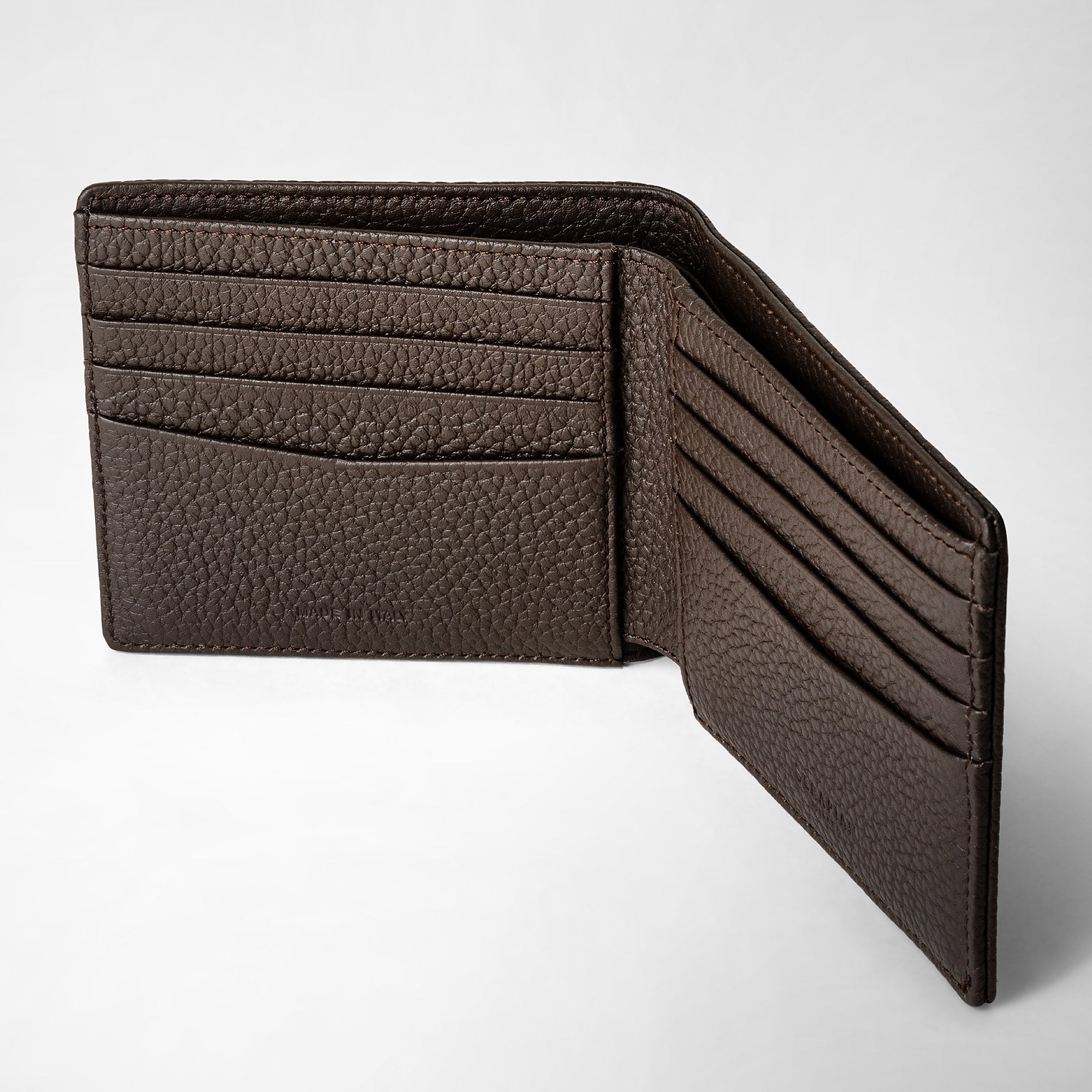 8-card billfold wallet in cachemire leather espresso
