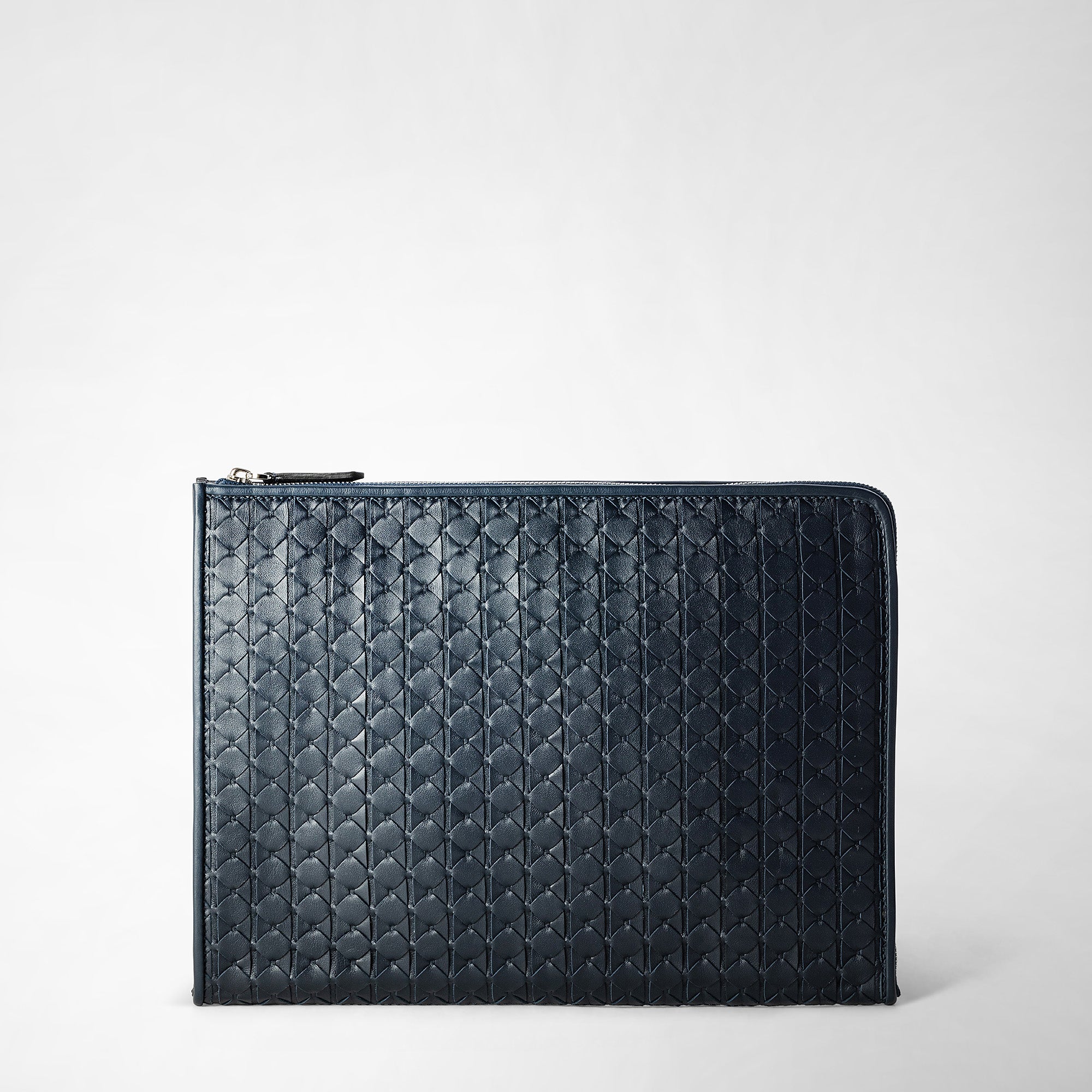 Compact document folio in mosaico navy blue