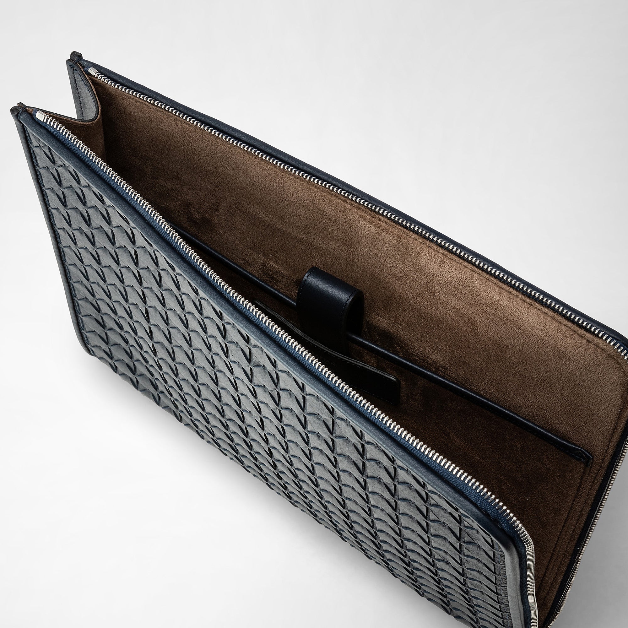 Compact document folio in mosaico navy blue