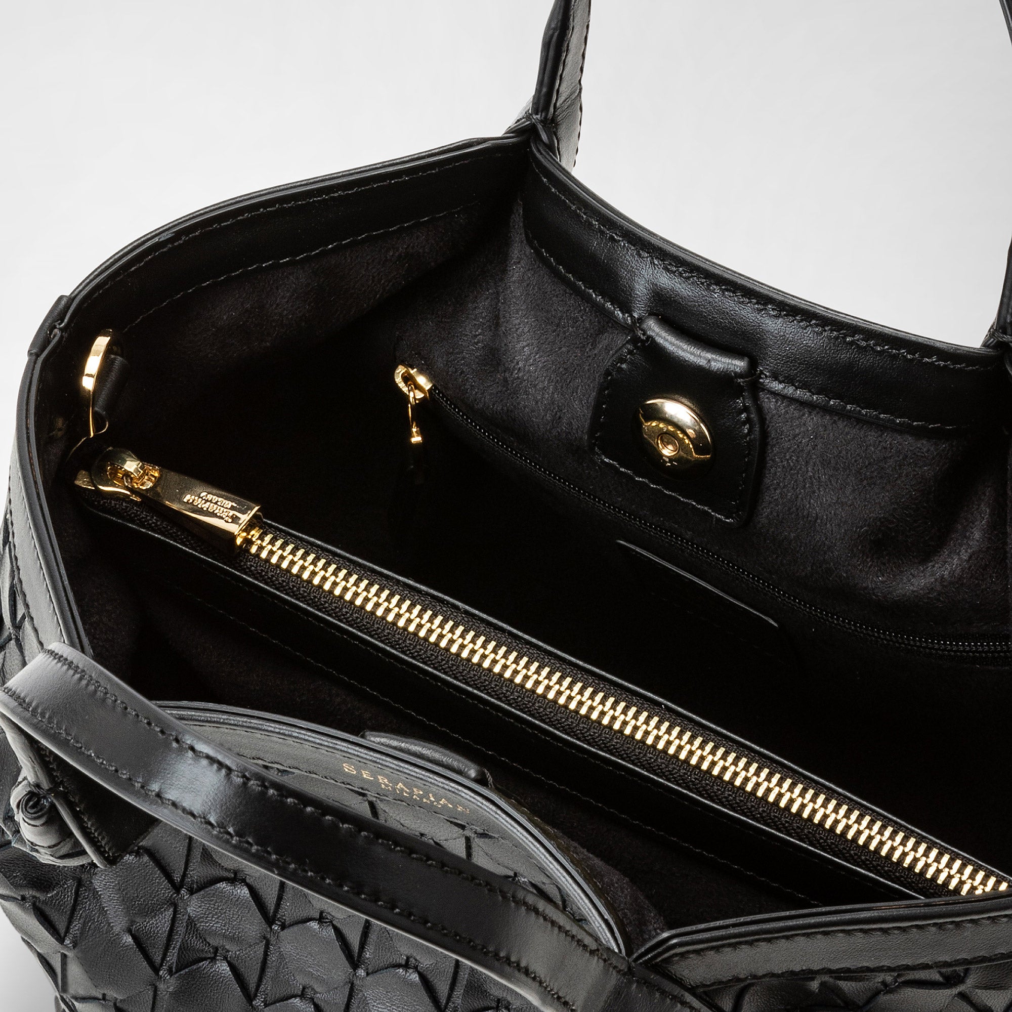 Mini secret bag in mosaico black