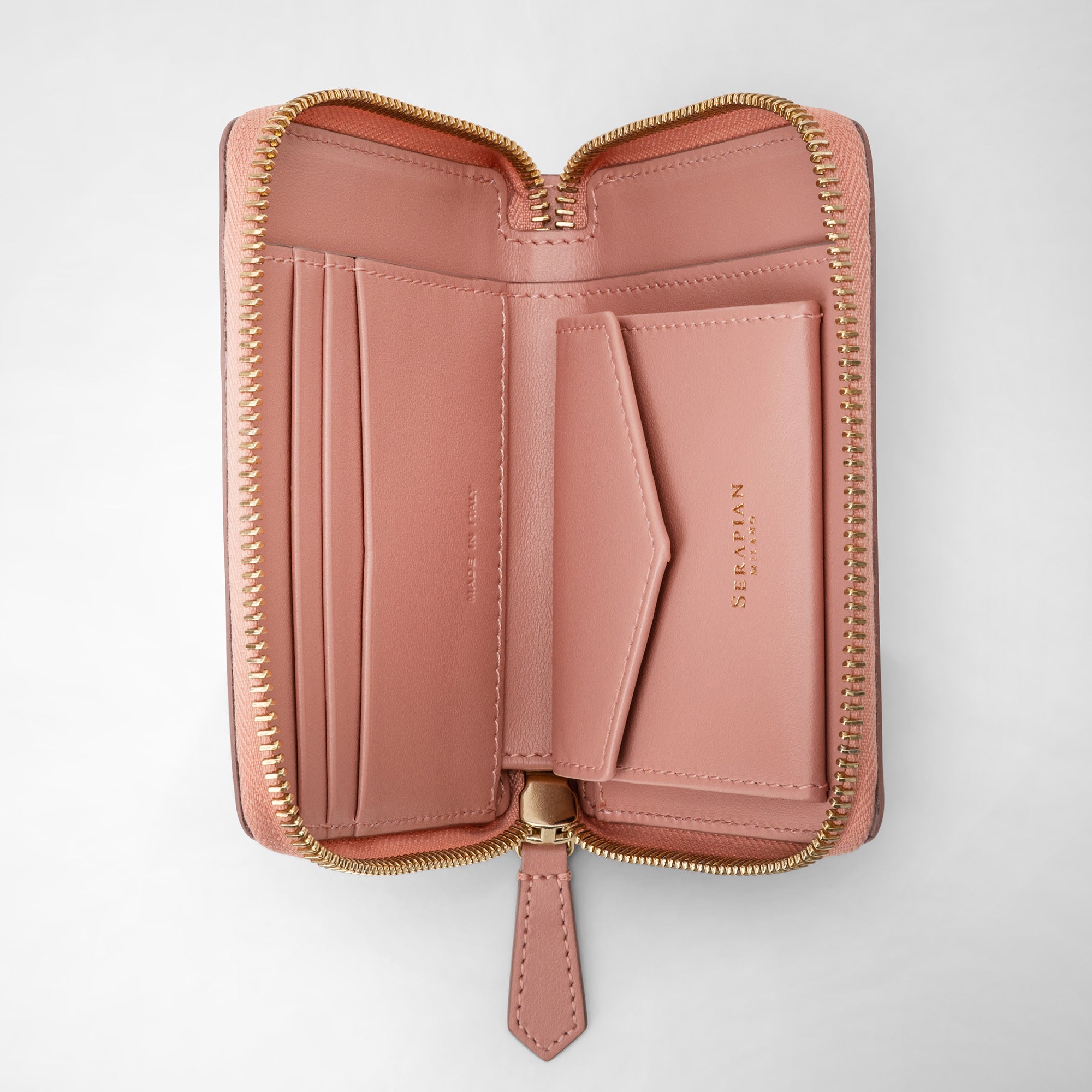 Mini zip wallet in mosaico blush